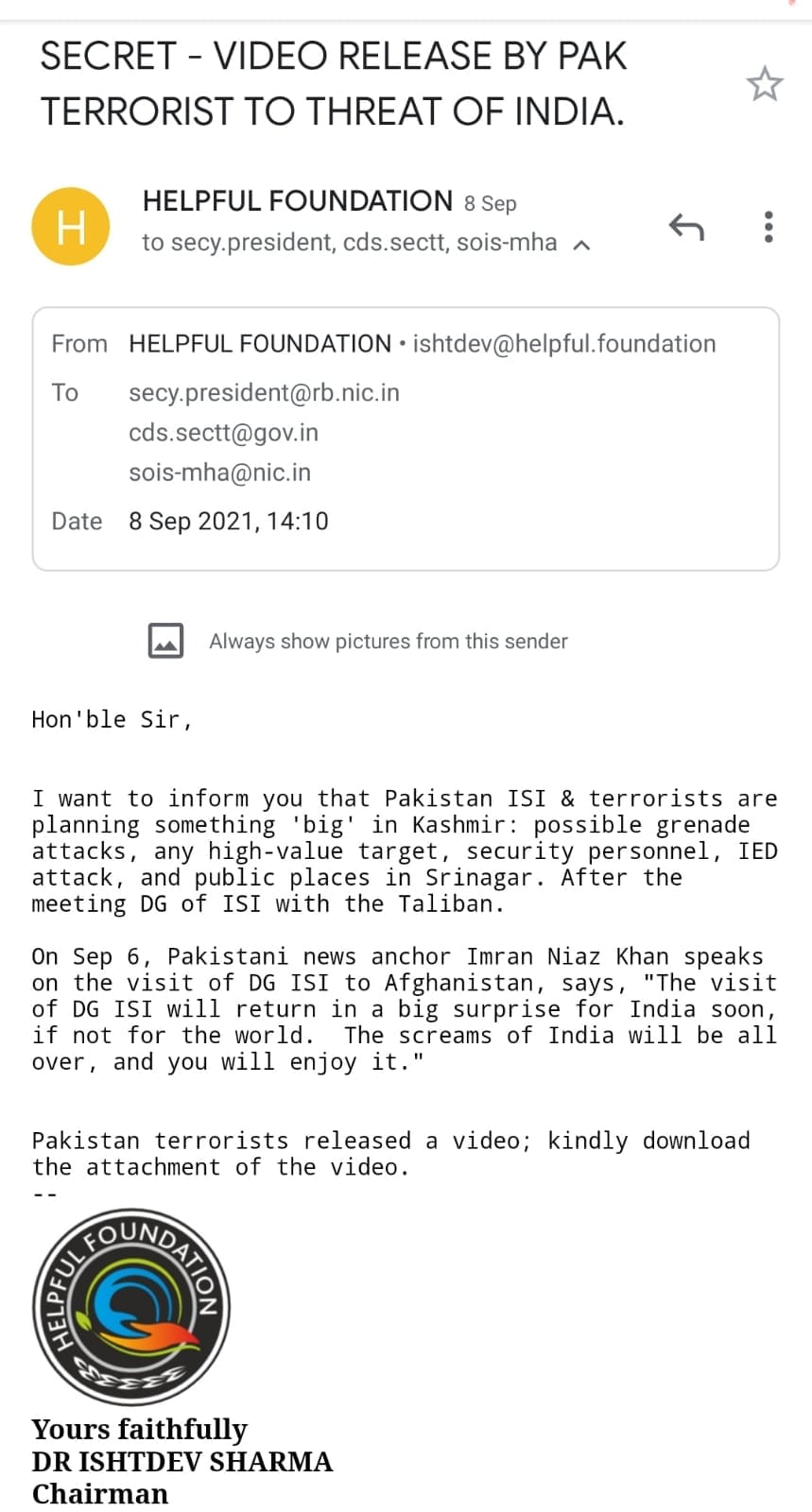India National Security Project - HELPFUL FOUNDATION