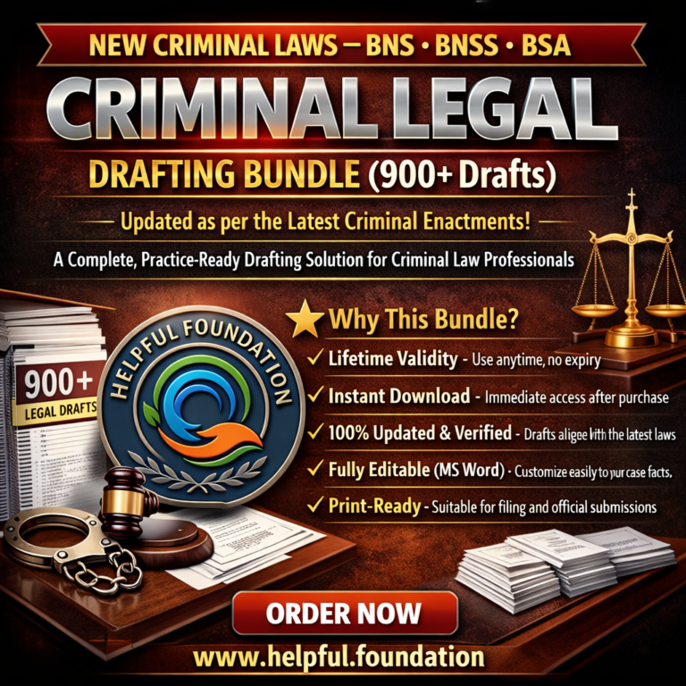 Criminal Legal Drafting Bundle (900+ Drafts) – Updated as per BNS, BNSS ...